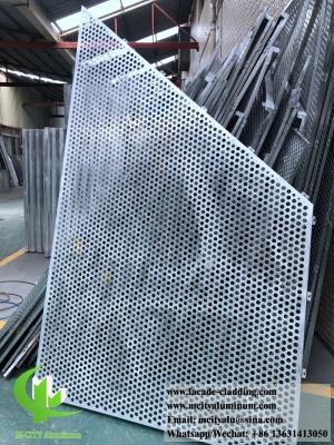 China Perforated Aluminum Panel with Round Holes Patterns Powder Coated and Customizable RAL Colors for Facade Cladding for sale