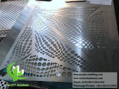 China 1200x2000mm Powder Coated Perforated Aluminum Facade Panel with CNC Turret Punching for sale