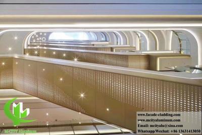 China Architectural Powder Coated Perforated Metal Sheet Aluminum Screen Panel 1200x2400mm CNC Engraved for sale