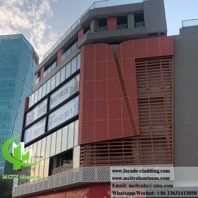 China Powder Coated Perforated Aluminum Facade Panel with Custom RAL Colors and CNC Laser Cutting for sale