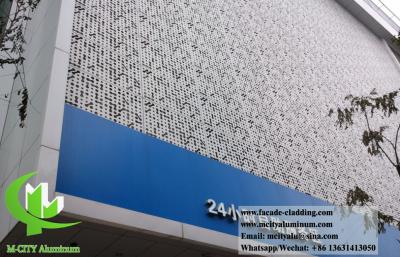China Powder Coated Perforated Aluminum Facade with Custom RAL Colors and Laser Cutting Technology for sale