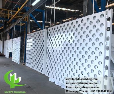 China Powder Coated Perforated Aluminum Facade Panel with Custom RAL Colors and 1mm-6mm Thickness for sale