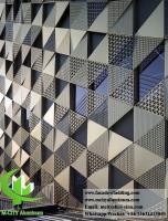 China Triangle Shape Powder Coated Aluminum Facade Cladding 1000x2000mm for Architectural Building for sale