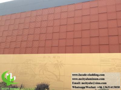 China Powder Coated Perforated Aluminum Facade Panel with Customizable RAL Colors and CNC Laser Cut Design for sale