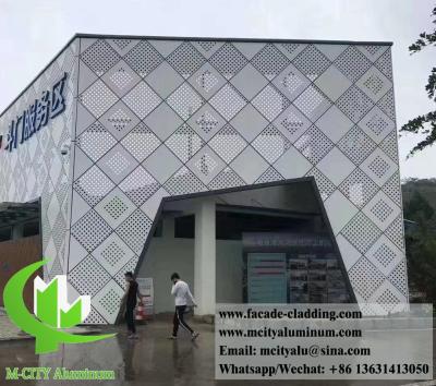 China Powder Coated Perforated Aluminum Facade with Custom Design and 2.5mm Thickness for External Wall Cladding for sale