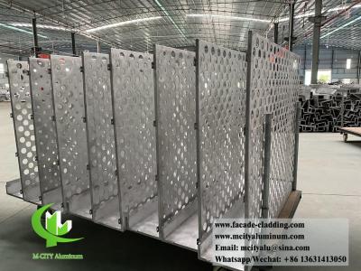 China Customized Round Holes Pattern Perforated Aluminum Facade with Powder Coated Surface in 1200x2000mm Size for sale