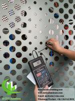 China Powder Coated Perforated Aluminum Facade with Round Hole Perforation and Customizable Size for sale