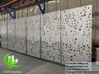 China Powder Coated Perforated Aluminum Facade Panel 1200x2400mm CNC Engraved Metal Cladding for sale
