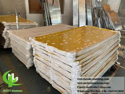 China PVDF Golden Color Anti Rust Fireproof Class 1 Aluminum Cladding Panel for Architectural Facade for sale