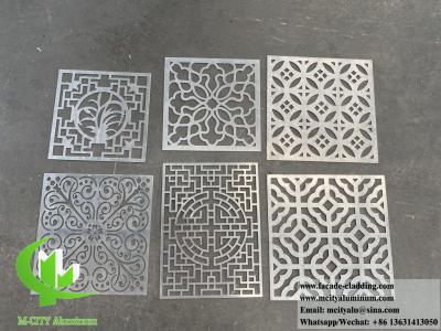 China Powder Coated Hollow Design Laser Cut Aluminum Panel 1000x2000mm for Decorative Metal Screen and Facade Cladding for sale