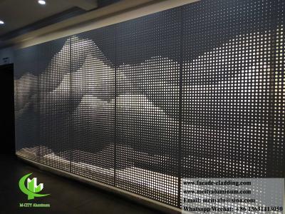 China 3mm Thickness Powder Coated Perforated Aluminum Panel with Integrated LED Light for Facade Cladding for sale