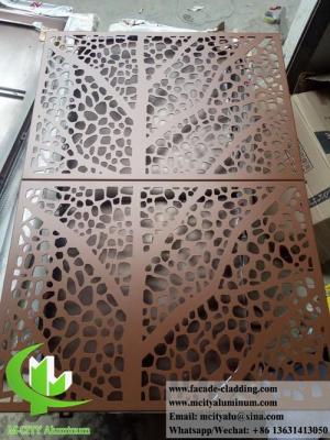 China Tree Leaf Design Perforated Aluminum Facade Panel with 3mm Thickness and Powder Coated Finish for sale