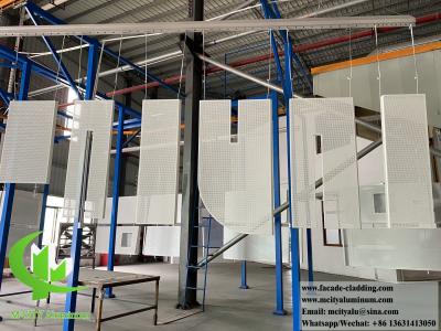 China CNC Cutting 3mm PVDF Powder Coated Perforated Aluminum Facade Panel with Customized Round Holes for sale