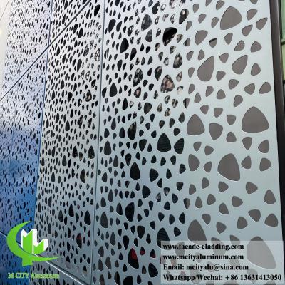 China 3mm PVDF Coated Perforated Aluminum Facade Panel with Customizable Designs for Wall Cladding for sale