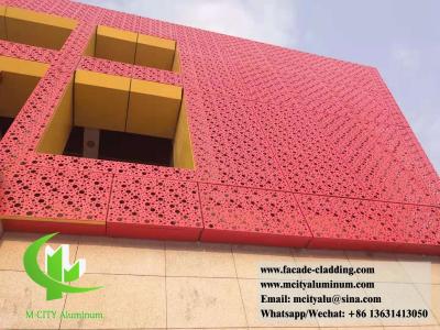 China PVDF Painted Perforated Aluminum Facade Panel with Laser Cut Design and Customizable Sizes for sale