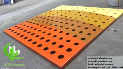 China PVDF Coated Perforated Aluminum Facade Panel with Customizable RAL Colors and CNC Turret Punching for sale