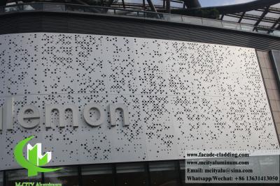 China PVDF Coated Perforated Aluminum Facade with Customizable Design and 3mm Thickness for sale