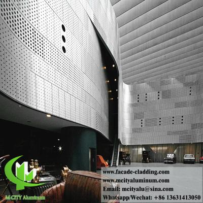 China Powder Coated Perforated Aluminum Facade Panel with Customizable Round Pattern for Wall Cladding in 1000x2000mm Size for sale