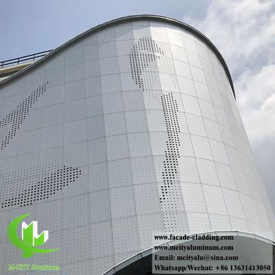 China Customized Size Powder Coated Aluminum Cladding Panel with Perforated Design for Building Facades for sale