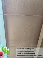 China PVDF Golden Color 3mm Perforated Aluminum Cladding Panel for Facade Decoration for sale