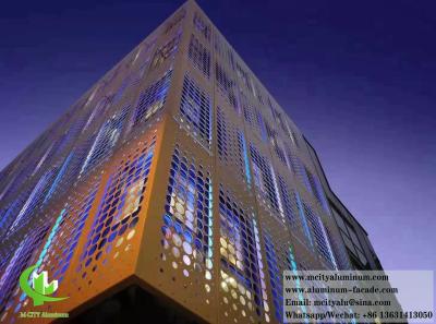 China Powder Coated Perforated Aluminum Facade Panel 1200x2400mm CNC Laser Cut for Building Facades for sale
