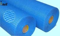 China Blue Fiberglass Mesh Net 4*4mm Glass Fiber Mesh Fabric Water Resistant 150g 180g for sale