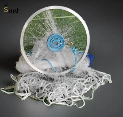 China Aluminum Ring Sea Fishing Net HDPE Hand Cast Net White High strength for sale