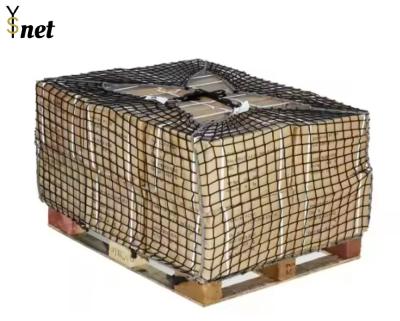 China Black Air Cargo Pallet Nets Polyester Heavy Duty Trailer Net Customized for sale
