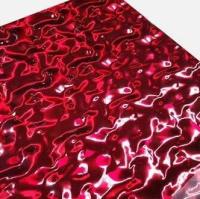 China Decorative Metal Ceiling Tiles Stamped Wall Art  316 Stainless Steel Sheet Water Ripple Effect for sale