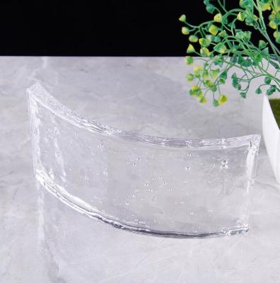 China 8x8x3 Crystal Glass Block Curved Frosting Bubble Glass Roof Tiles Curved Bubble for sale