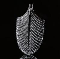 China 2 Thick 7.5 DecoratSquare Crystal Glass Block For Sale Feather Pattern Custom Made Solid Hanging for sale