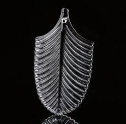 China 2 Thick 7.5 DecoratSquare Crystal Glass Block For Sale Feather Pattern Custom Made Solid Hanging for sale