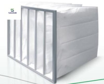 China Large Dust Holdingcapacity Medium Synthetic Fiber Pock Filter Galvanized Steel Frame for sale