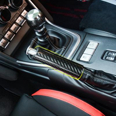 China Carbon Fiber Handbrake Cover Center Control Gear Hand Brake Lever Cover for Toyota GR86 Subaru BRZ Car Interior Accessories 2022 for sale