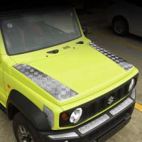China 304 Stainless Steel Decorative Stickers on Both Sides of the Front Hood for Suzuki Jimny JB64 JB74 2019+ for sale