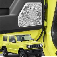 China Jimny Stainless Steel Interior Speaker Frame Door Horn Hood Interior Audio Hood for Suzuki Jimny JB74 JB64 4x4 Accessories for sale