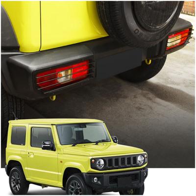 China Jimny Parts Stainless Steel Accessories Black Car Taillight Frame Screw Install Rear Light Mesh Cover for Suzuki JB74 JB64 2018 for sale