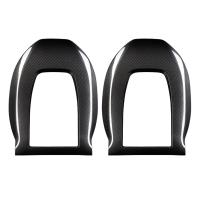 China For Tesla Model 3/Model Y 2017-2022 Year Car Seat Back Frame Cover Real Carbon Fiber Car Accessories Sticker Glossy Black for sale