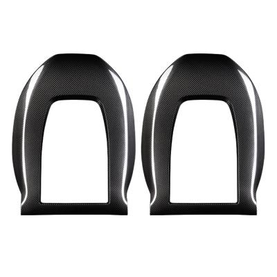 China For Tesla Model 3/Model Y 2017-2022 Year Car Seat Back Frame Cover Real Carbon Fiber Car Accessories Sticker Glossy Black for sale