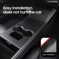 China For Tesla Model 3/Model Y 2017-2022 Year Car Shift Panel Trim on Both Sides Car Accesorios Interior Sticker Real Carbon Fiber for sale
