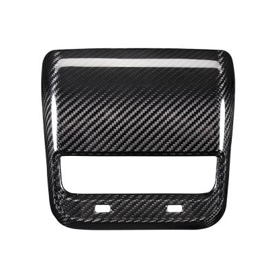 China For Tesla Model 3/Model Y 2017-2022 Year Car Rear Air Outlet Decoration Car Accessories Sticker Glossy Black Real Carbon Fiber for sale