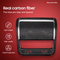 China For Tesla Model 3/Model Y 2017-2022 Year Car Rear Air Outlet Decoration Car Accessories Sticker Glossy Black Real Carbon Fiber for sale