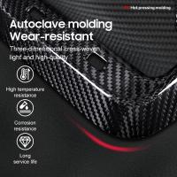 China For Tesla Model 3/Model Y 2017-2022 Year Car Rear Air Outlet Decoration Car Accessories Sticker Glossy Black Real Carbon Fiber for sale