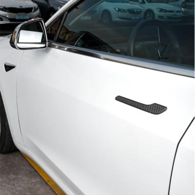 China Carbon Fiber Door Handle Cover Sticker for TESLA Model 3 TESLA Model Y Exterior Car Accessories 2019 2021 Factory Outlet for sale