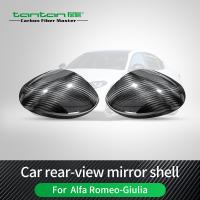 China For Alfa Romeo Giulia 2017-2023 Year Real Carbon Fiber 100% Dry Carbon Glossy Black Car Rear-view Mirror Cover for sale