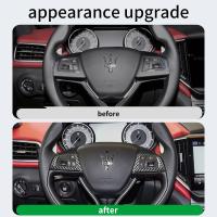 China For Maserati Ghibli 21-23 Year Real Carbon Fiber Car Steering Wheel Decoration Glossy Black 1 PCS Car Accesorios Interior for sale