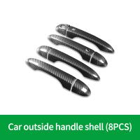 China For Maserati Ghibli 2017-2021 Year Real Carbon Fiber Car External Handle Cover 8 PCS Car Accessories Sticker Glossy Black for sale