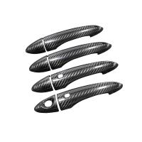 China For Alfa Romeo Giulia 17-23 Year Real Carbon Fiber Car External Accessories Handle Cover 4 PCS Car  Sticker Glossy Black for sale