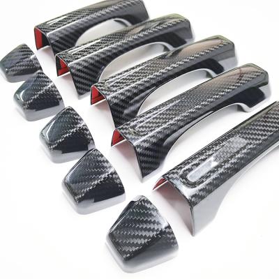 China Carbon Fiber Door Handle Cover for JEEP Wrangler JK Accessories JL 4x4 Offroad 2022 Gladiator Sahara Rubicon Exterior Auto Parts for sale