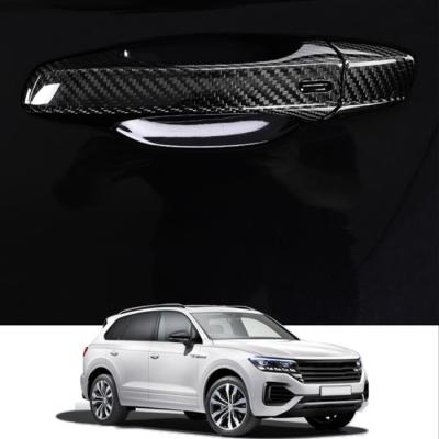 China Carbon Fiber Door Handle Cover Trims for Volkswagen Touareg 2019+ Car Exterior Accessories Carbon Fiber Auto Parts Factory Sale for sale